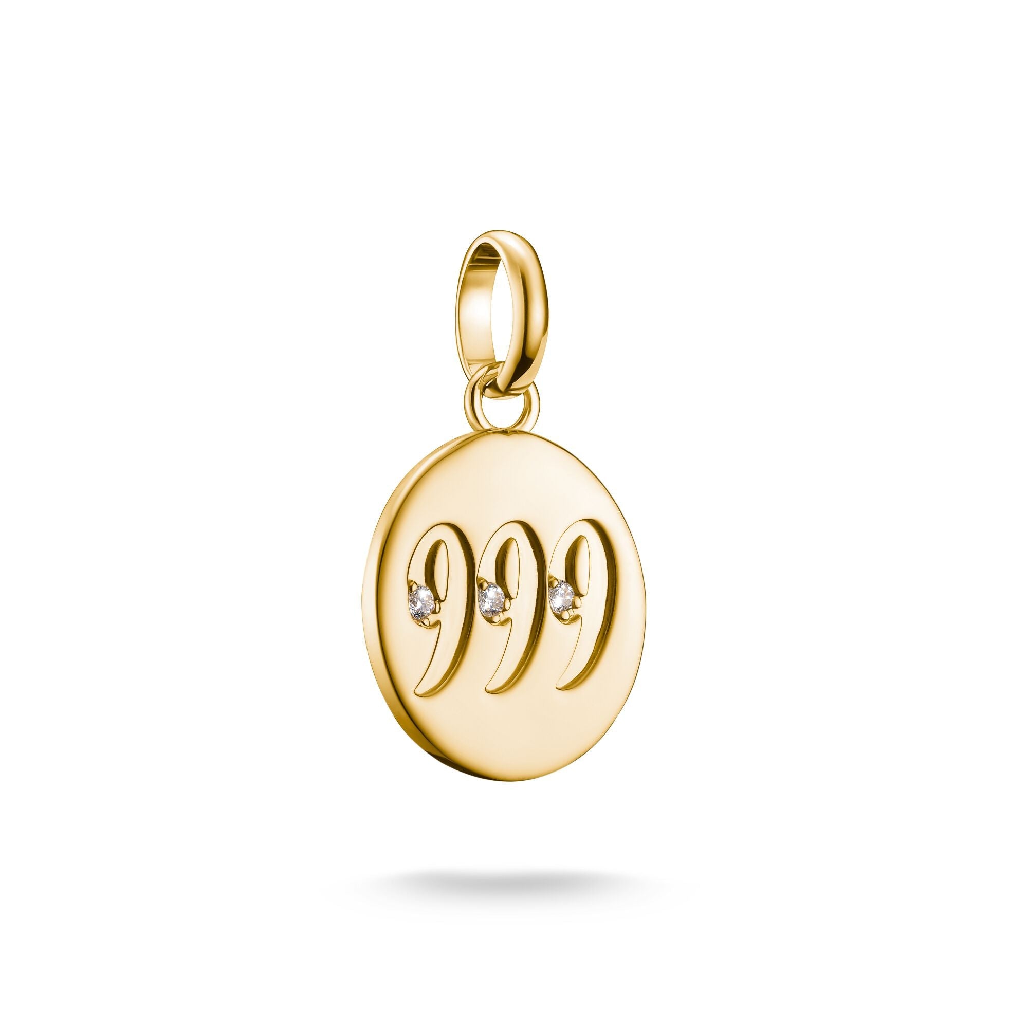 Buy Connect Charm angel number 999 with stones Gold by Thomas Sabo ...