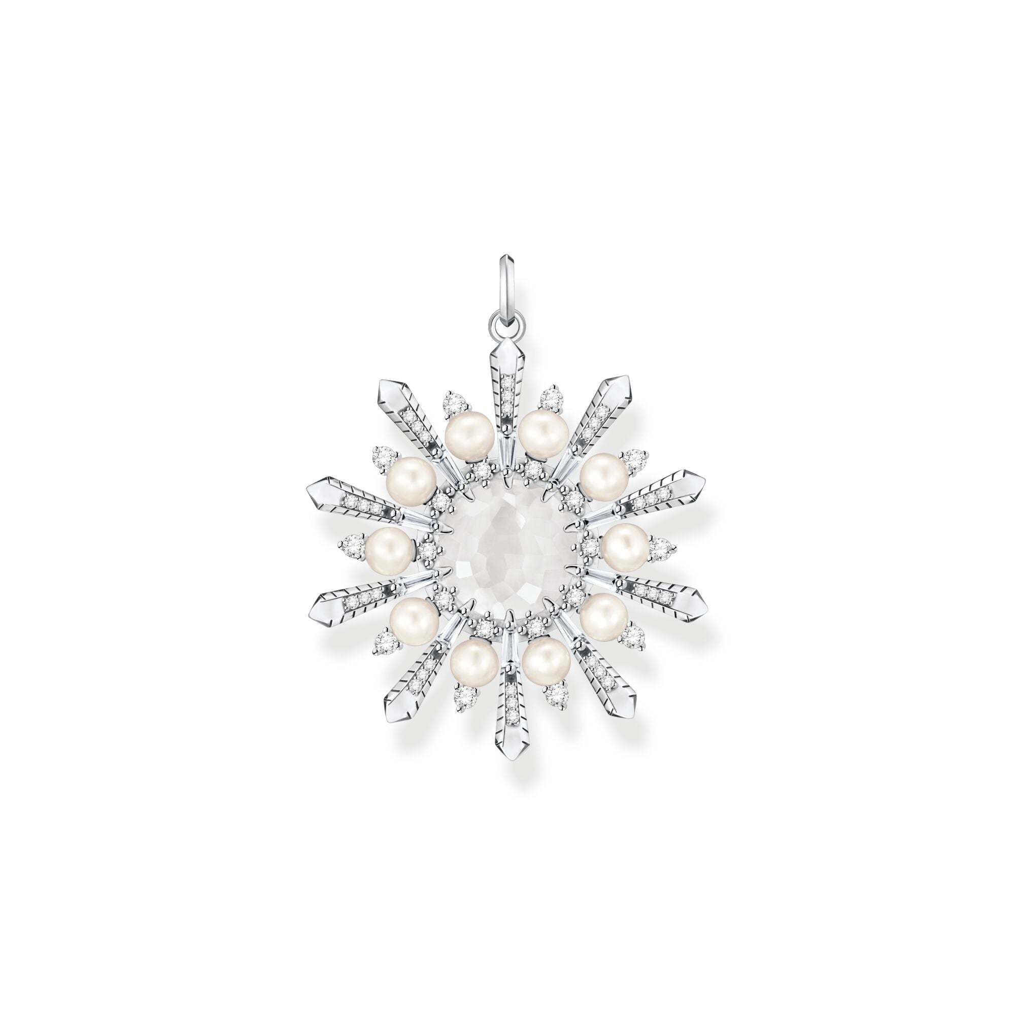 Buy Pendant milky quartz with winter sun rays silver by Thomas Sabo ...